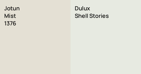 Jotun Mist vs. Dulux Shell Stories comparison