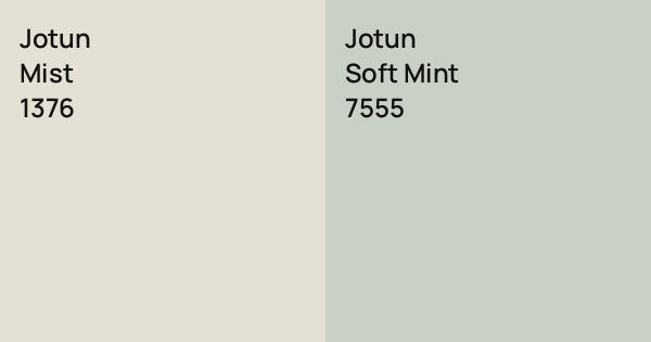 Jotun Mist vs. Jotun Soft Mint comparison