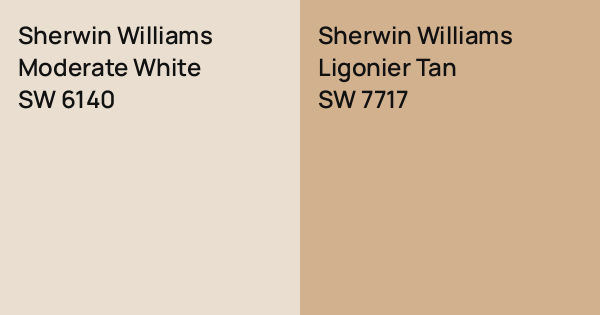 Sherwin Williams Moderate White vs. Sherwin Williams Ligonier Tan ...