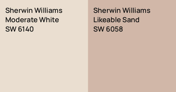 Sherwin Williams Moderate White vs. Sherwin Williams Likeable Sand ...