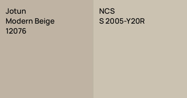 Jotun Modern Beige vs. NCS S 2005-Y20R comparison