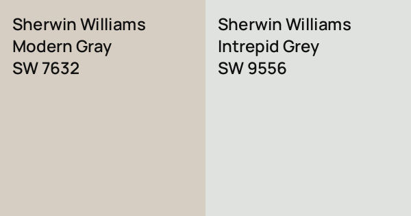Sherwin Williams Modern Gray vs. Sherwin Williams Intrepid Grey comparison