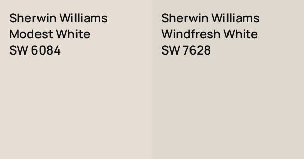 Sherwin Williams Modest White vs. Sherwin Williams Windfresh White ...