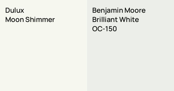 Dulux Moon Shimmer vs. Benjamin Moore Brilliant White comparison
