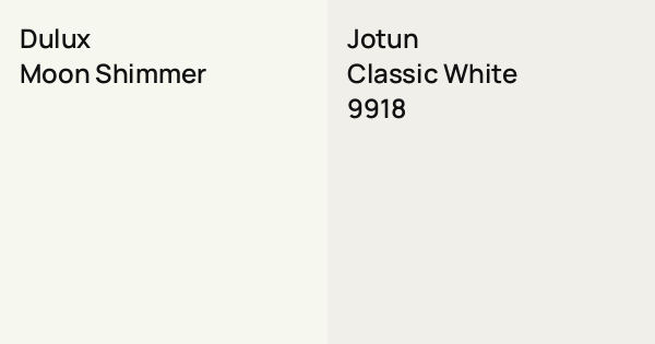 Dulux Moon Shimmer vs. Jotun Classic White comparison