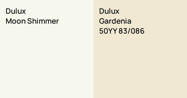 Dulux Moon Shimmer vs. Dulux Gardenia comparison