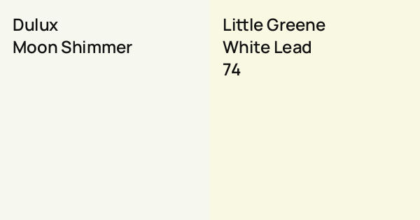 Dulux Moon Shimmer vs. Little Greene White Lead comparison