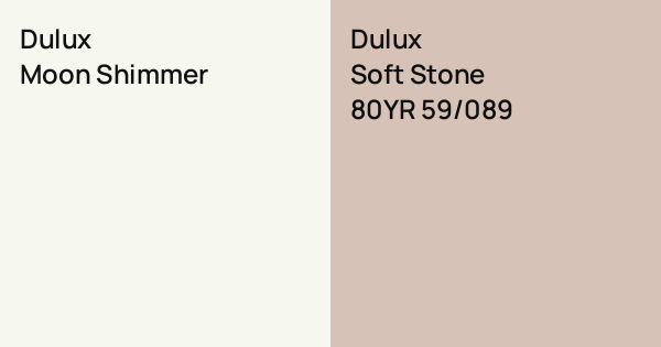 Dulux Moon Shimmer vs. Dulux Soft Stone comparison