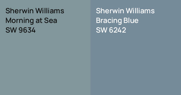 Sherwin Williams Morning at Sea vs. Sherwin Williams Bracing Blue ...