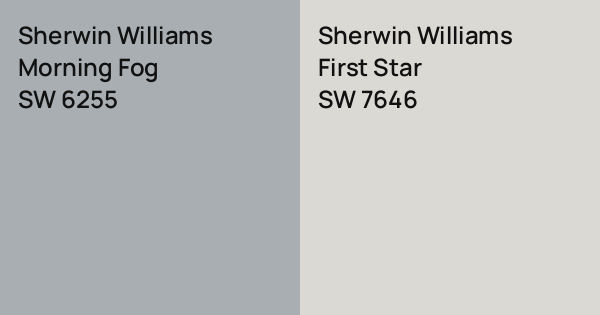 Sherwin Williams Morning Fog vs. Sherwin Williams First Star comparison