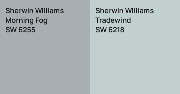Sherwin Williams Morning Fog vs. Sherwin Williams Tradewind comparison