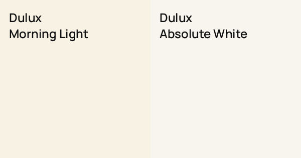 Dulux Morning Light vs. Dulux Absolute White comparison