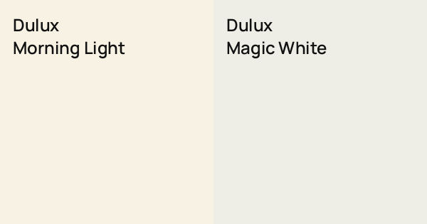 Dulux Morning Light vs. Dulux Magic White comparison