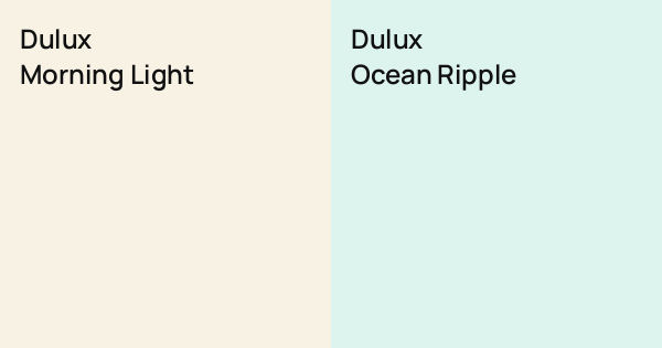 Dulux Morning Light vs. Dulux Ocean Ripple comparison