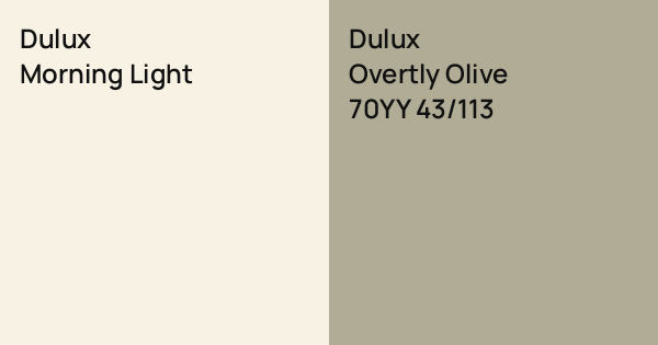 Dulux Morning Light vs. Dulux Overtly Olive comparison