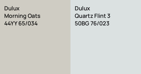 Dulux Morning Oats vs. Dulux Quartz Flint 3 comparison