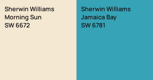 Sherwin Williams Morning Sun vs. Sherwin Williams Jamaica Bay comparison