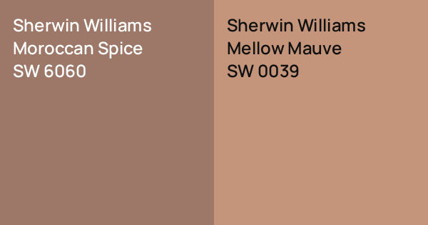 Sherwin Williams Moroccan Spice vs. Sherwin Williams Mellow Mauve ...