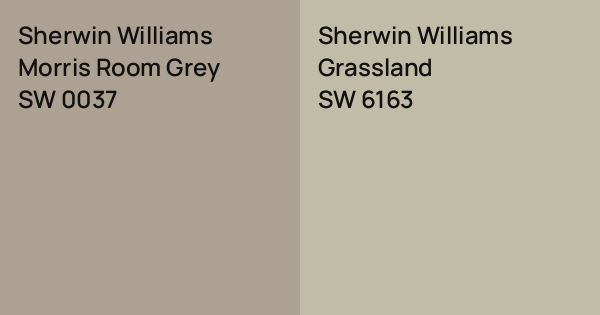Sherwin Williams Morris Room Grey vs. Sherwin Williams Grassland comparison