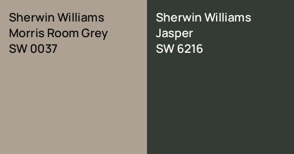 Sherwin Williams Morris Room Grey vs. Sherwin Williams Jasper comparison