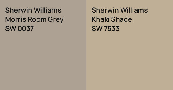 Sherwin Williams Morris Room Grey vs. Sherwin Williams Khaki Shade ...