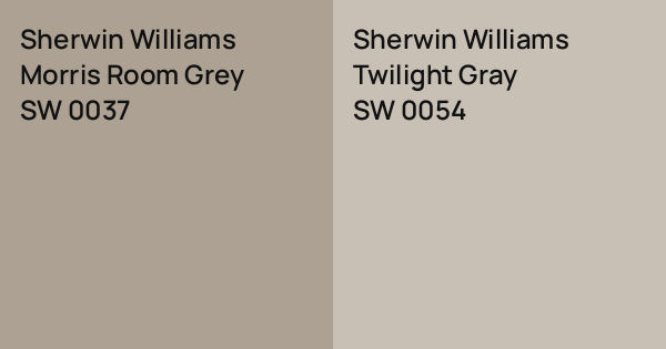Sherwin Williams Morris Room Grey vs. Sherwin Williams Twilight Gray ...