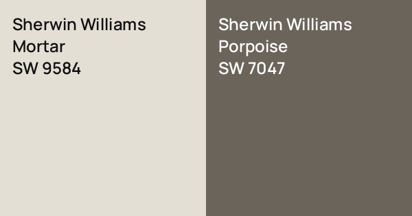 Sherwin Williams Mortar vs. Sherwin Williams Porpoise comparison