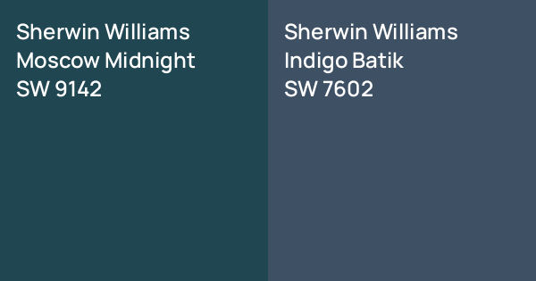 Sherwin Williams Moscow Midnight vs. Sherwin Williams Indigo Batik ...