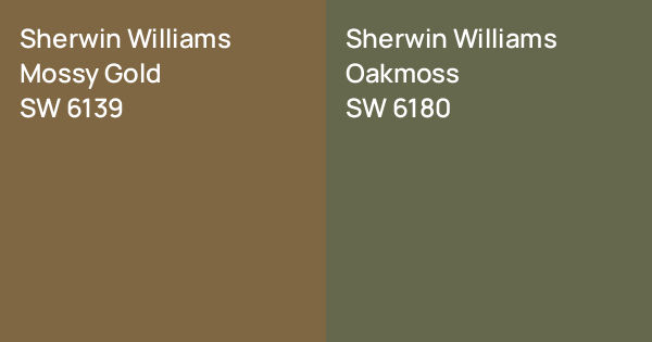 Sherwin Williams Mossy Gold vs. Sherwin Williams Oakmoss comparison