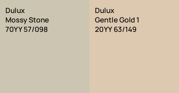 Dulux Mossy Stone vs. Dulux Gentle Gold 1 comparison
