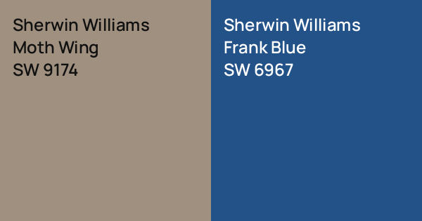 Sherwin Williams Moth Wing vs. Sherwin Williams Frank Blue comparison
