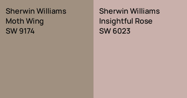 Sherwin Williams Moth Wing vs. Sherwin Williams Insightful Rose comparison