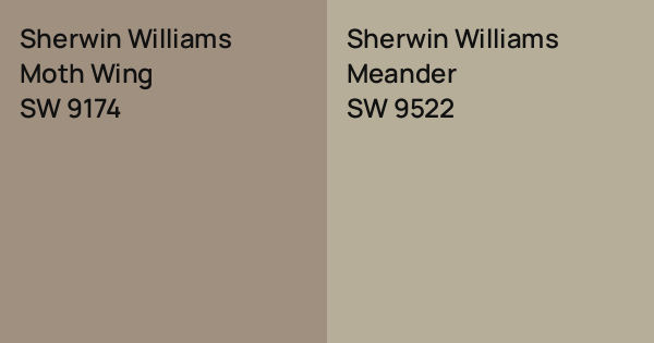 Sherwin Williams Moth Wing vs. Sherwin Williams Meander comparison