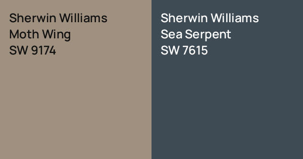 Sherwin Williams Moth Wing vs. Sherwin Williams Sea Serpent comparison
