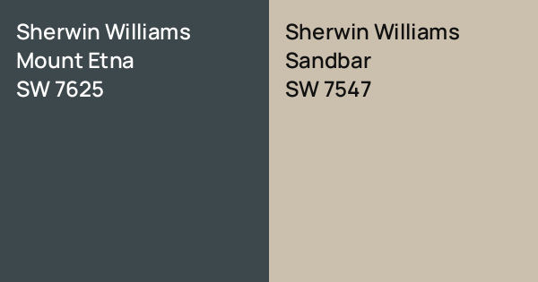 Sherwin Williams Mount Etna vs. Sherwin Williams Sandbar comparison