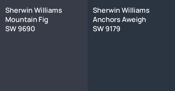 Sherwin Williams Mountain Fig vs. Sherwin Williams Anchors Aweigh ...