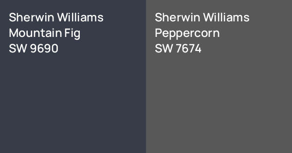 Sherwin Williams Mountain Fig vs. Sherwin Williams Peppercorn comparison