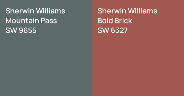 Sherwin Williams Mountain Pass vs. Sherwin Williams Bold Brick comparison