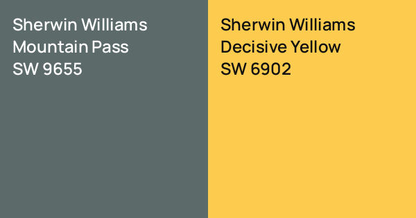 Sherwin Williams Mountain Pass vs. Sherwin Williams Decisive Yellow ...