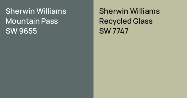 Sherwin Williams Mountain Pass vs. Sherwin Williams Recycled Glass ...