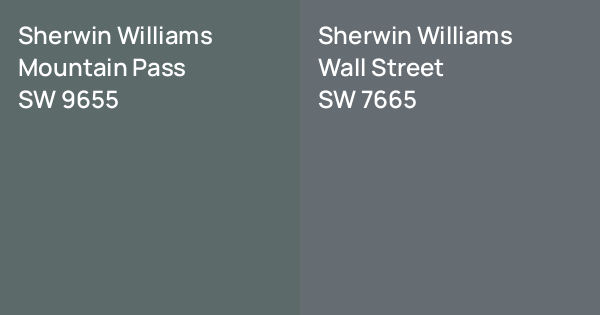 Sherwin Williams Mountain Pass vs. Sherwin Williams Wall Street comparison