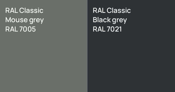 RAL Classic Mouse grey vs. RAL Classic Black grey comparison
