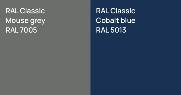 RAL Classic Mouse grey vs. RAL Classic Cobalt blue comparison