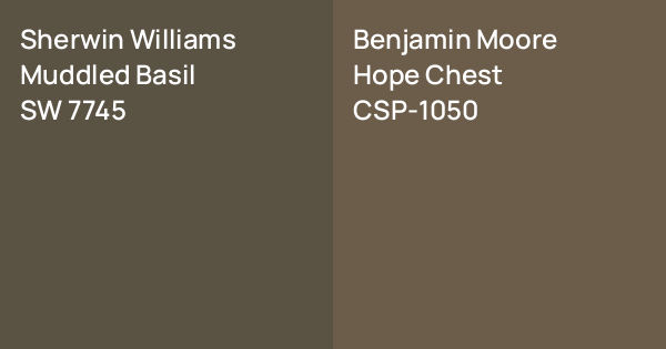 Sherwin Williams Muddled Basil vs. Benjamin Moore Hope Chest comparison