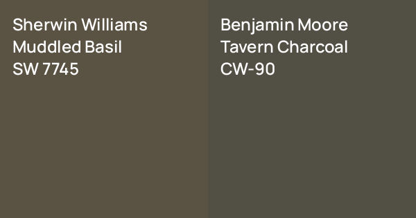 Sherwin Williams Muddled Basil vs. Benjamin Moore Tavern Charcoal ...