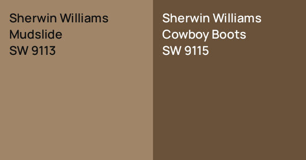Sherwin Williams Mudslide vs. Sherwin Williams Cowboy Boots comparison