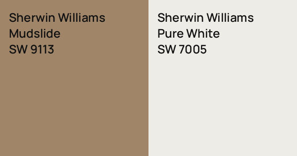 Sherwin Williams Mudslide vs. Sherwin Williams Pure White comparison