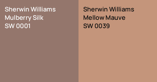 Sherwin Williams Mulberry Silk vs. Sherwin Williams Mellow Mauve comparison