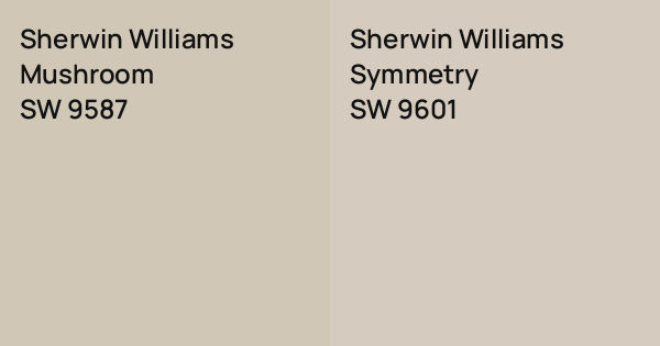 Sherwin Williams Mushroom vs. Sherwin Williams Symmetry comparison