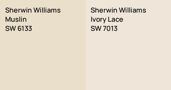 Sherwin Williams Muslin vs. Sherwin Williams Ivory Lace comparison